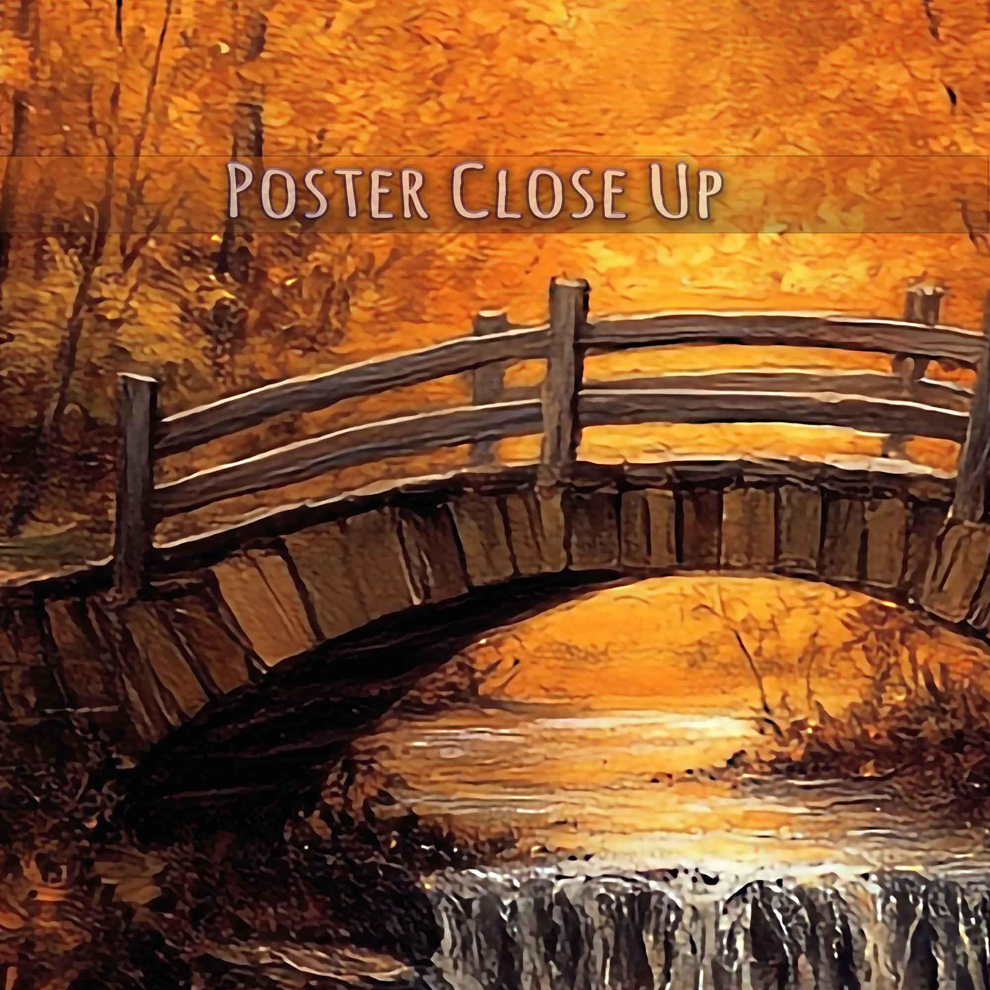Golden Autumn Landscape Poster – Fall Foliage Wall Art Painting Poster ...