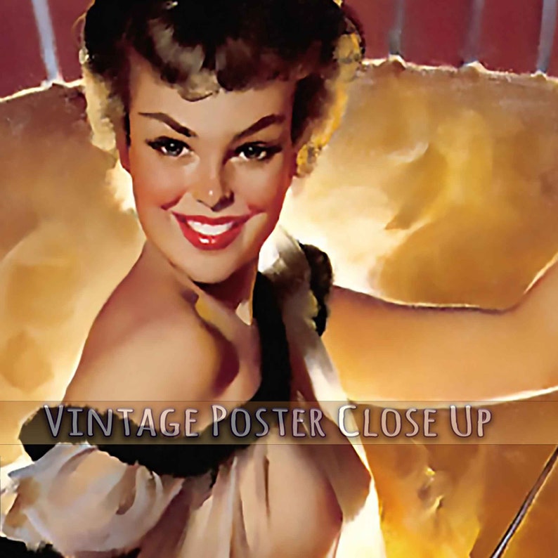 Vintage Pin up Girl Poster, Gil Elvgren, See Through Nightie Fireside Vintage Art Retro Pin up ...