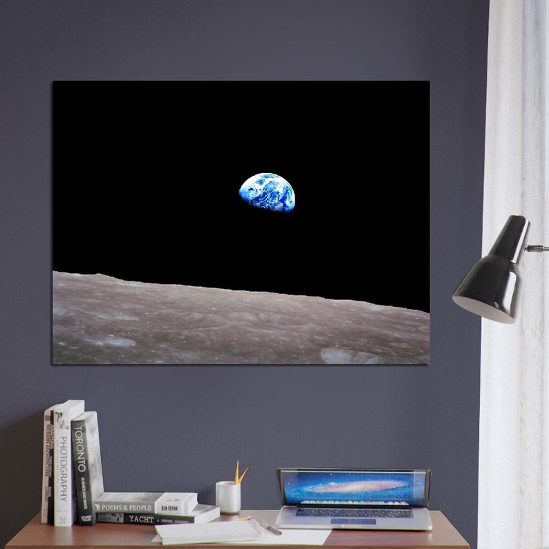 Earthrise Poster, Famous Photo Print From 1968, Shot From the Moon ...