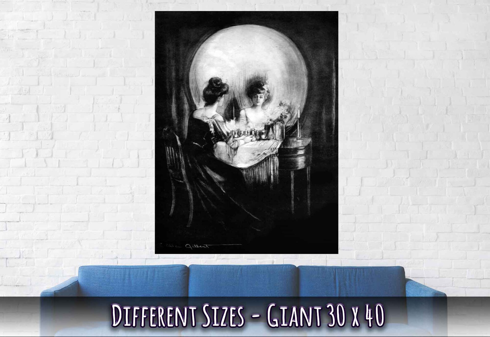 All is Vanity Poster: Human Skull Illusion Art Print by C. Allan ...