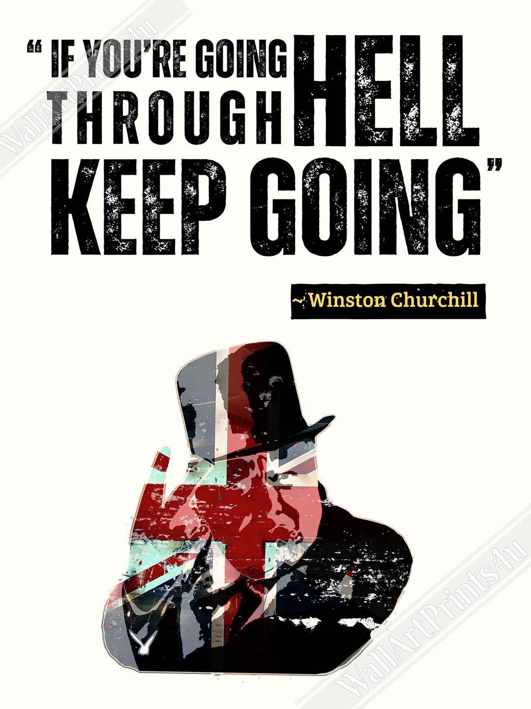 Winston Churchill Quote Poster: Vintage Motivational Wall Art - Etsy