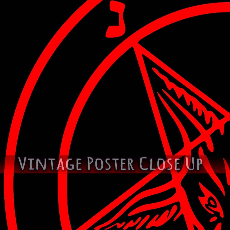 Satanic Goat Poster Red on Black Sigil of Baphomet Poster - Etsy