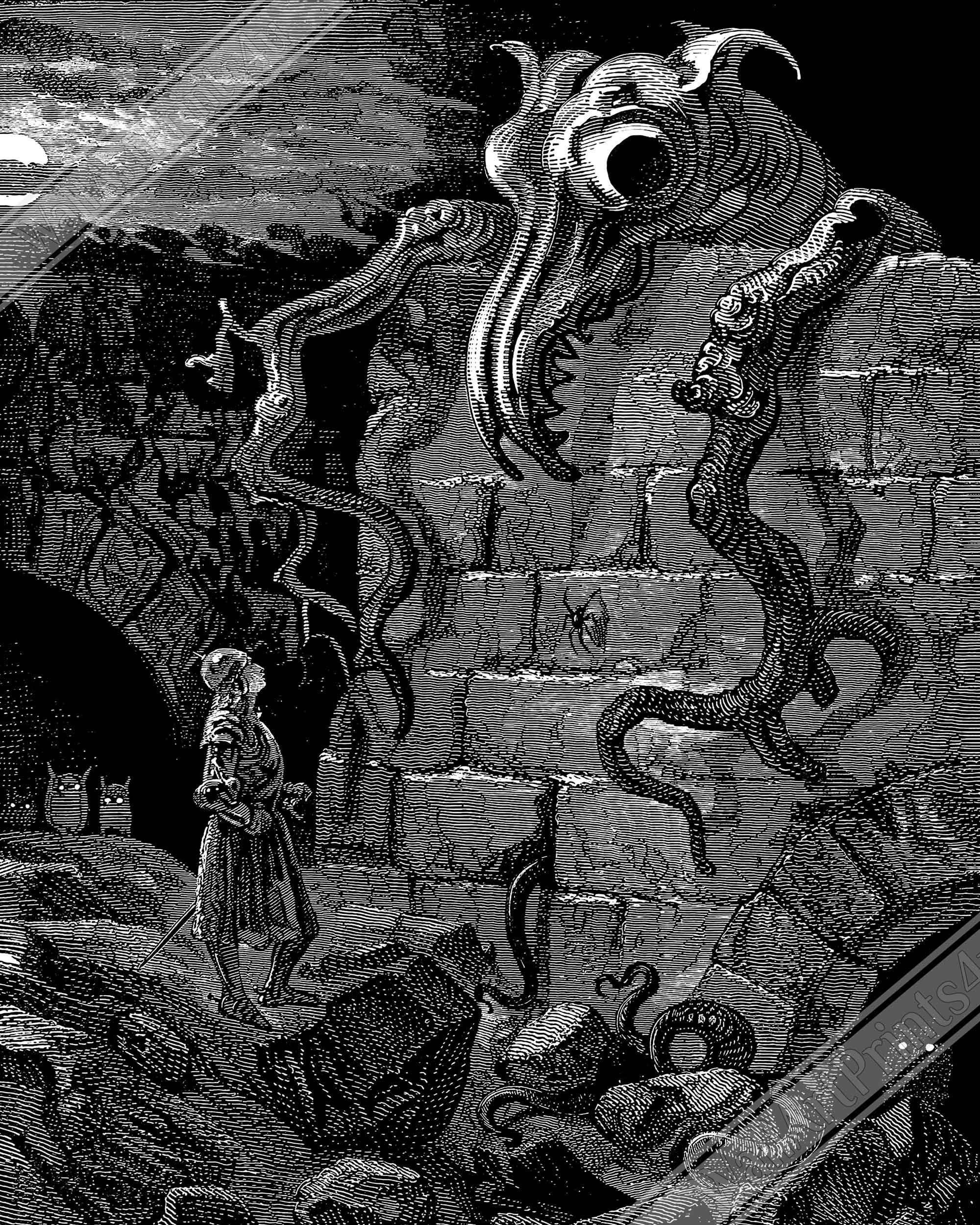 Gustave Dore Poster Gnarled Monster Print From the Legend - Etsy