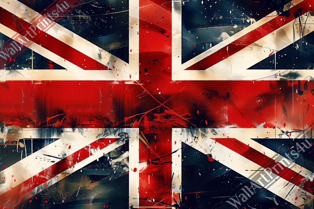 Grungy Union Jack Flag Art Print: Distressed British Street Art Poster - Etsy