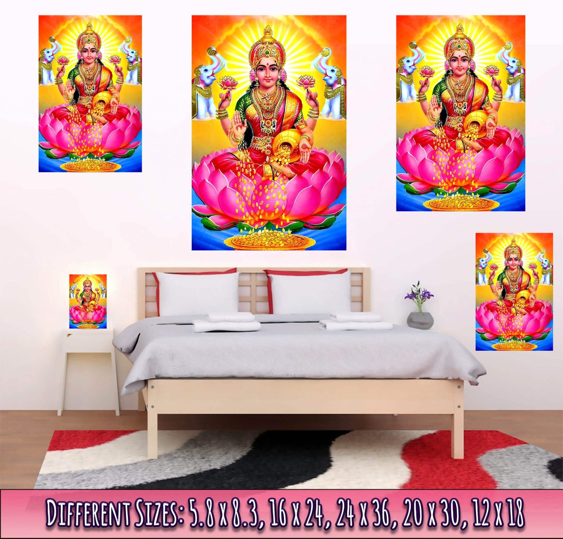 Lakshmi Poster Hindu Goddess of Wealth Prosperity Laksmi | Etsy