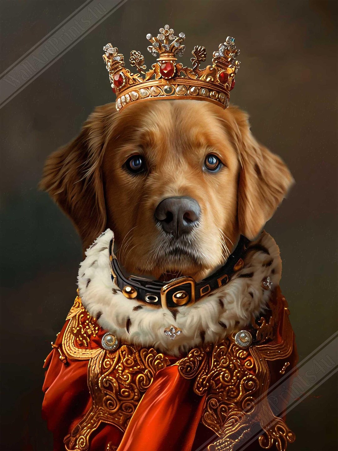 Royal Pet Portrait Printable. Dog Portrait From Photo Printable Digital ...