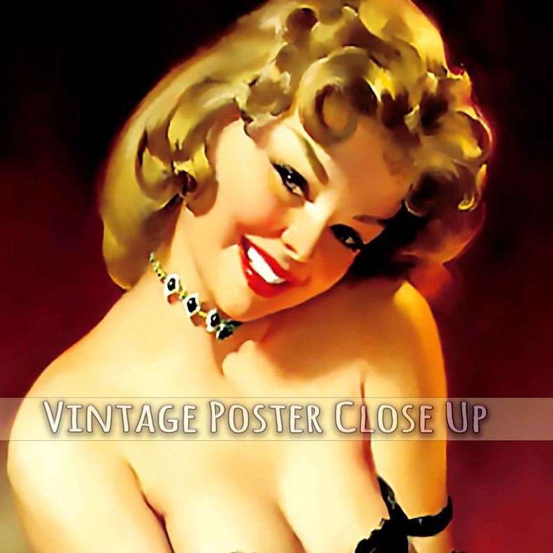 Vintage Pin up Girl Poster, Gil Elvgren, Bear Skin Rug Vintage Art Retro Pin up Girl Print Late ...