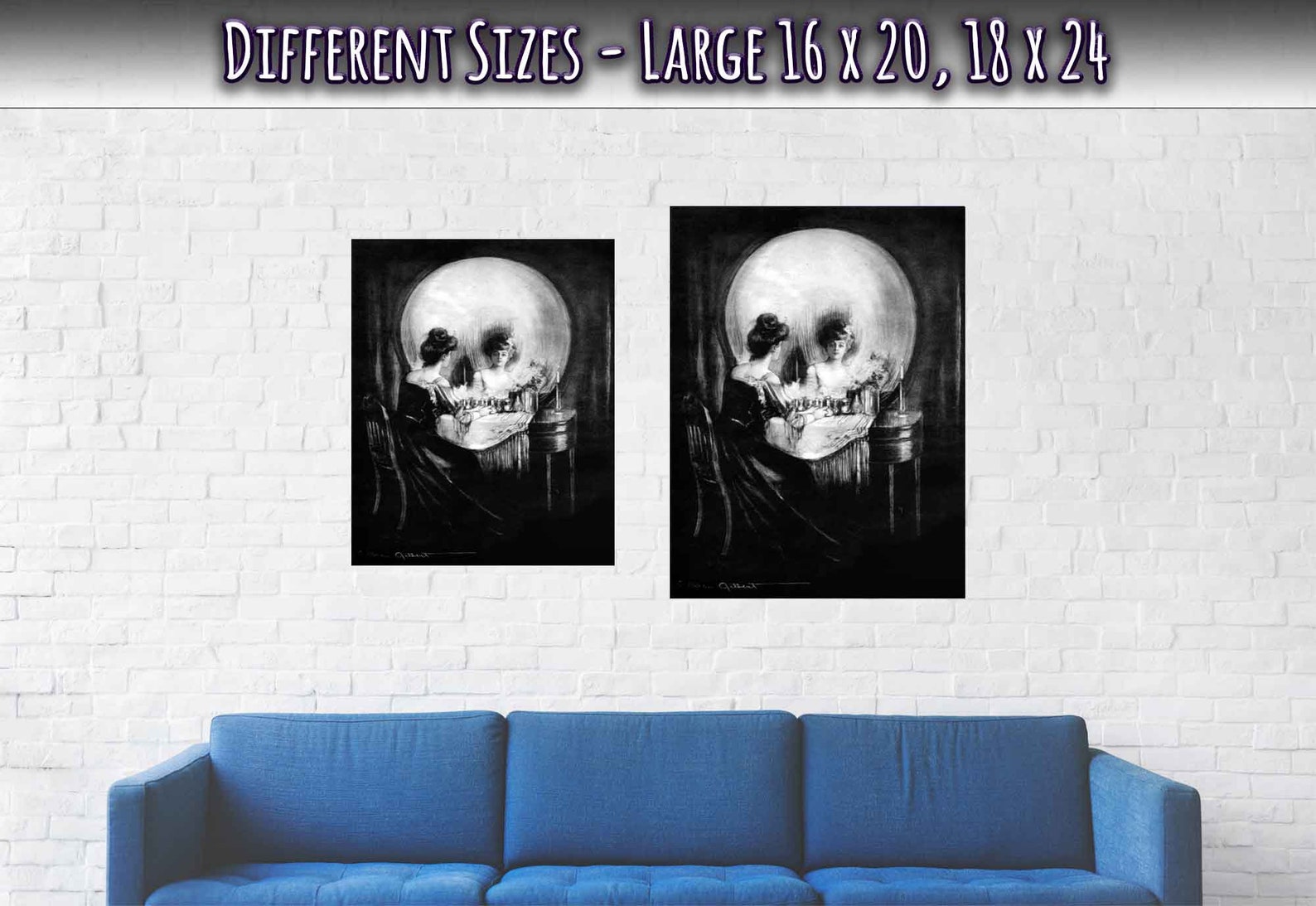 All is Vanity Poster: Human Skull Illusion Art Print by C. Allan ...