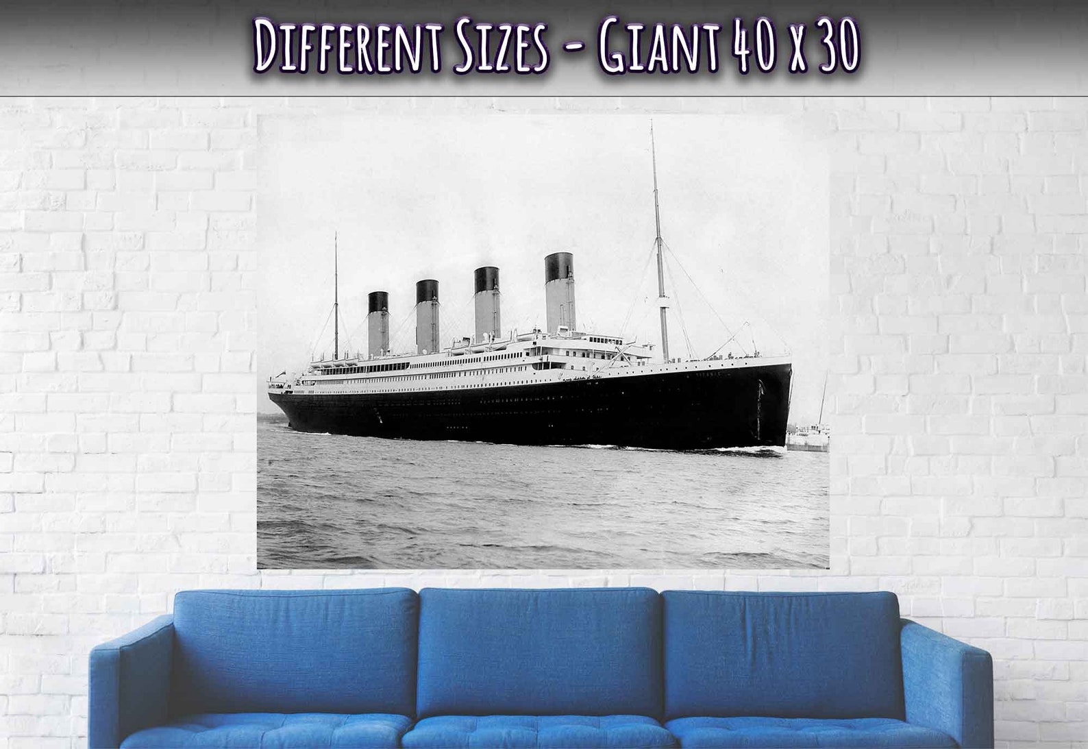 Titanic Poster, Titanic Photo Print From 1912, Leaving Southampton for ...