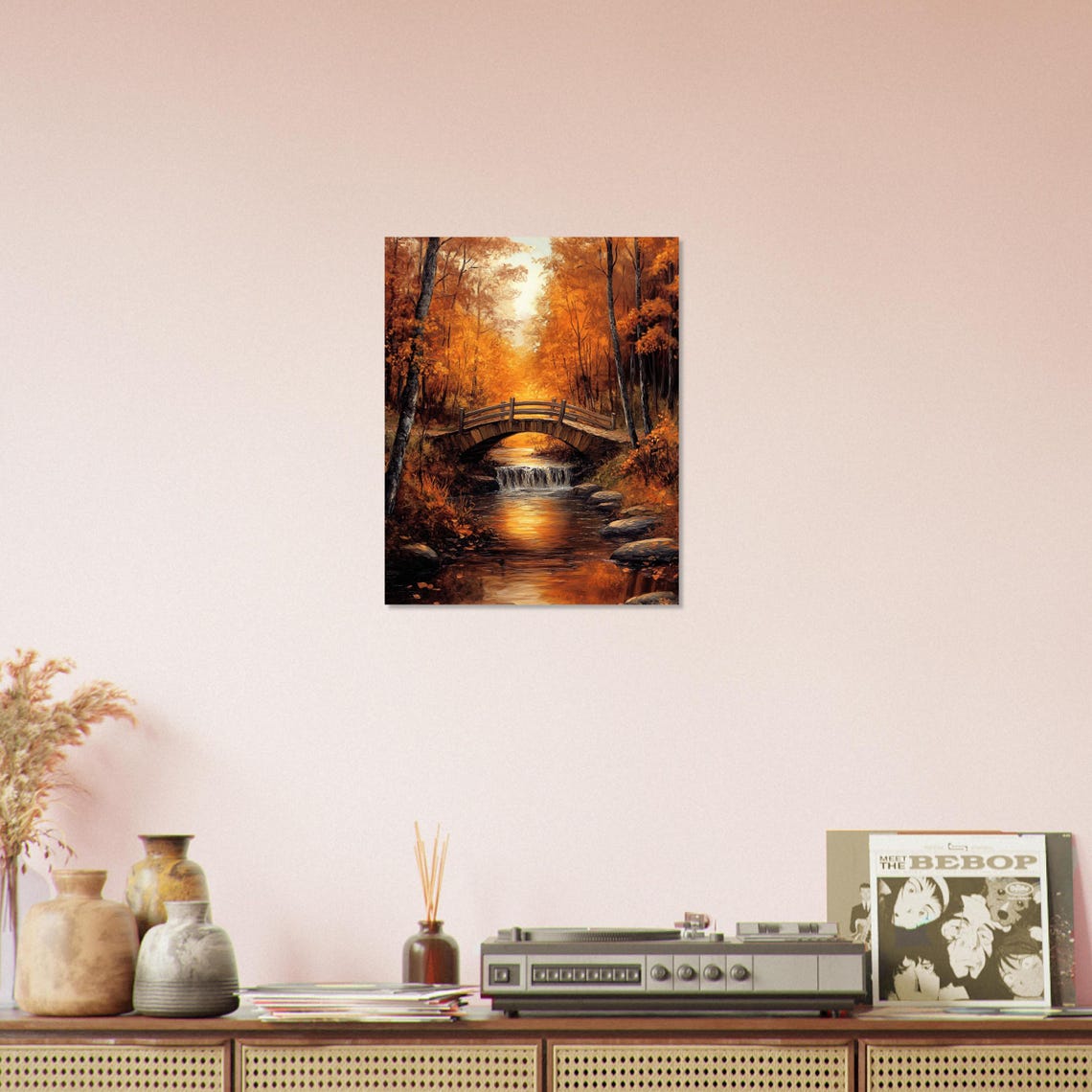 Golden Autumn Landscape Poster – Fall Foliage Wall Art Painting Poster ...