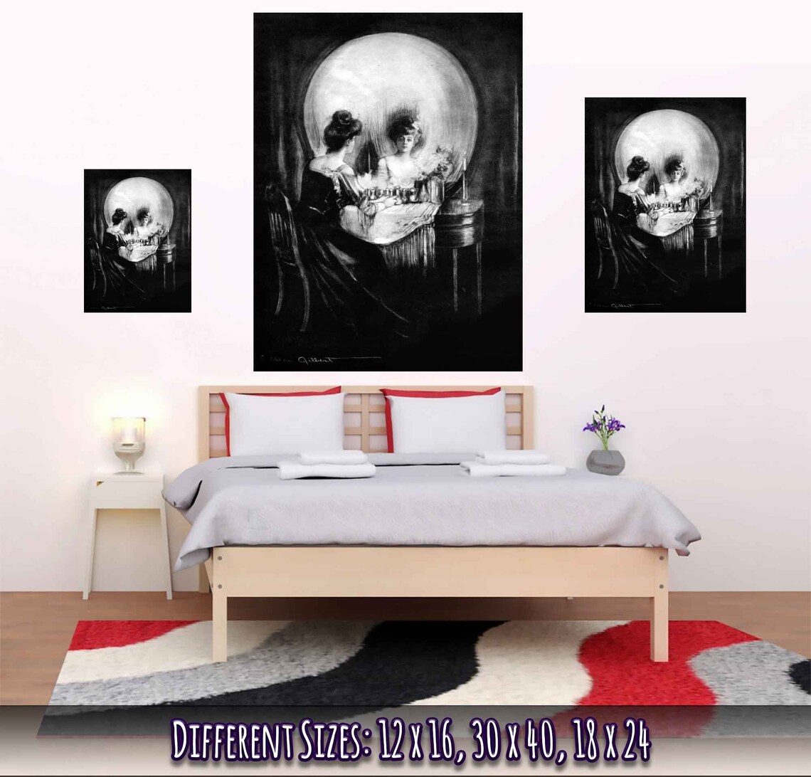 All is Vanity Poster: Human Skull Illusion Art Print by C. Allan ...