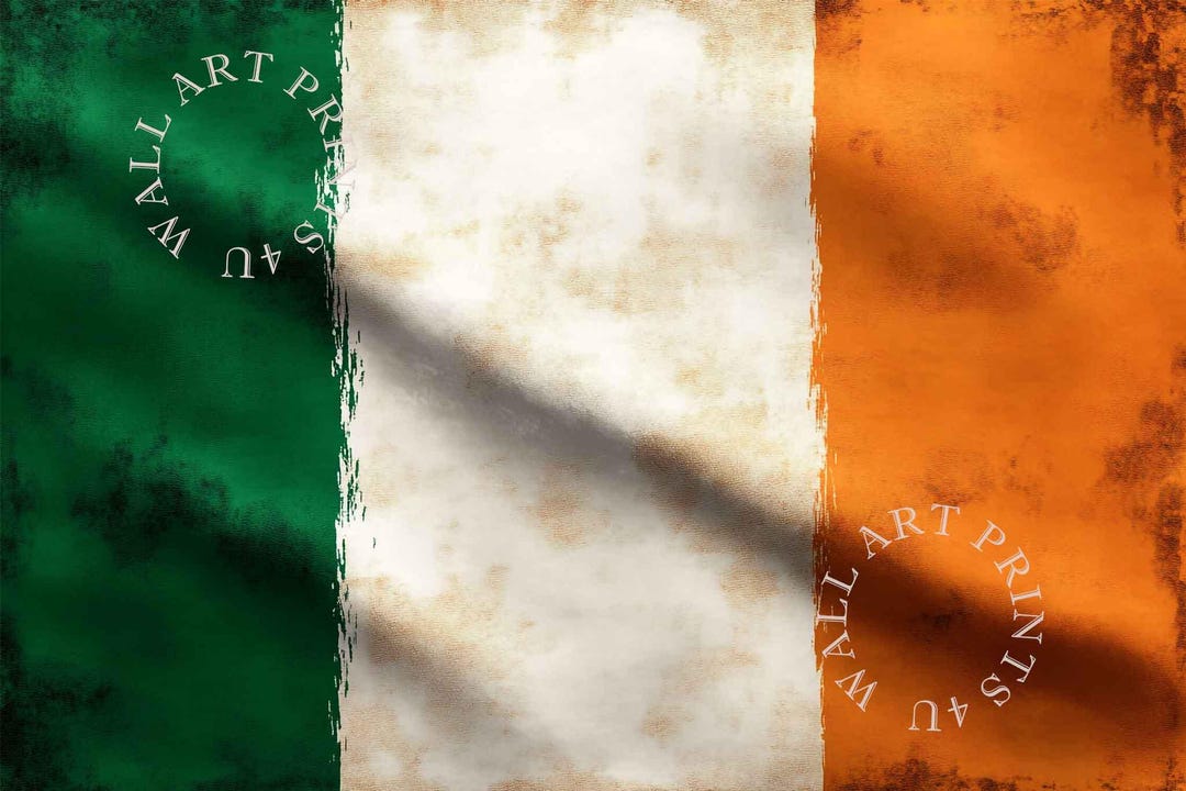 Grungy Irish Flag Poster: Distressed St. Patrick's Day Wall Art, Urban ...