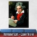 Beethoven Poster, 18th Century Composer, Vintage Portrait Print Ludwig ...