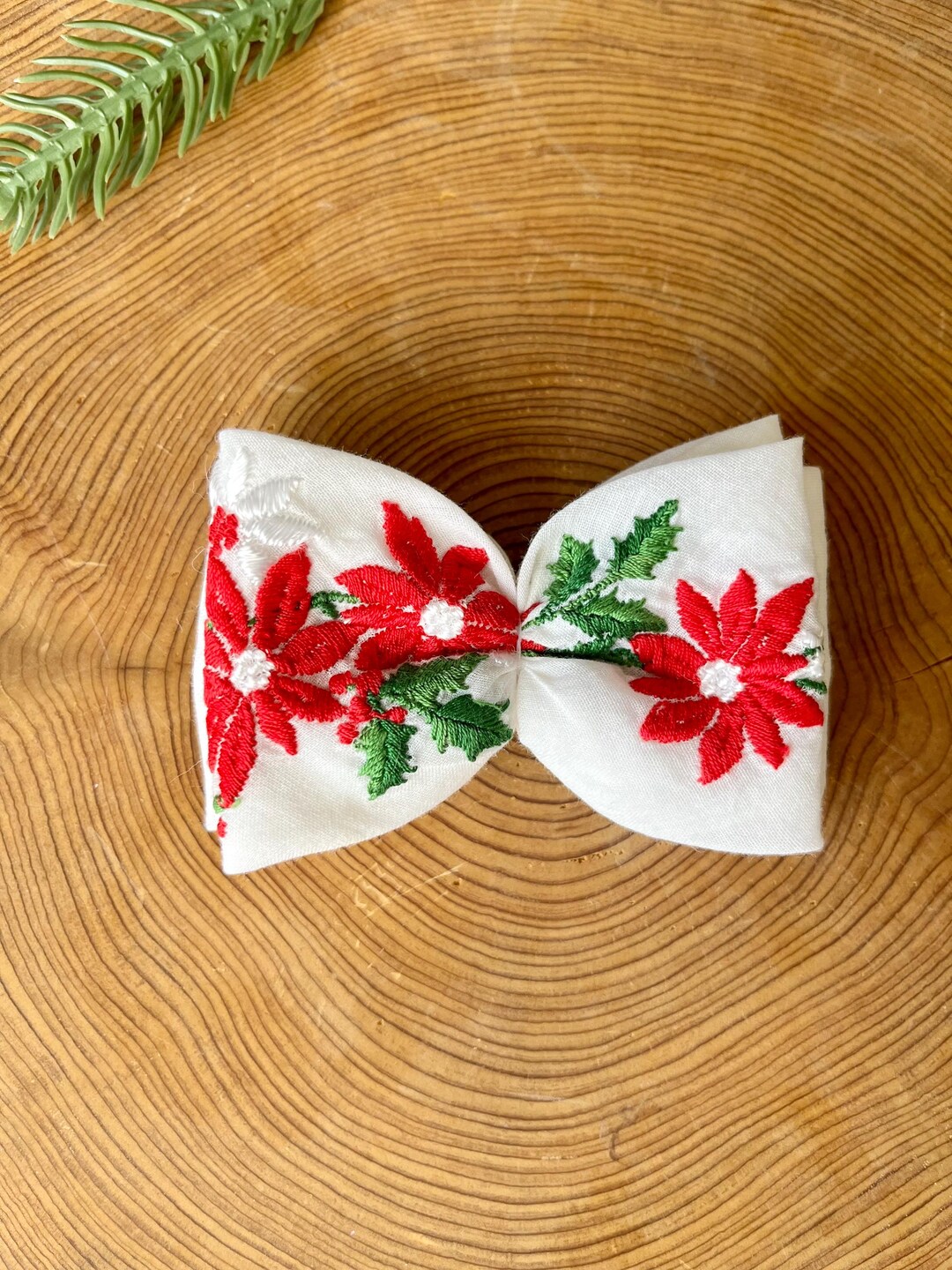 Christmas Poinsettias Vintage Handkerchief Bow - Etsy