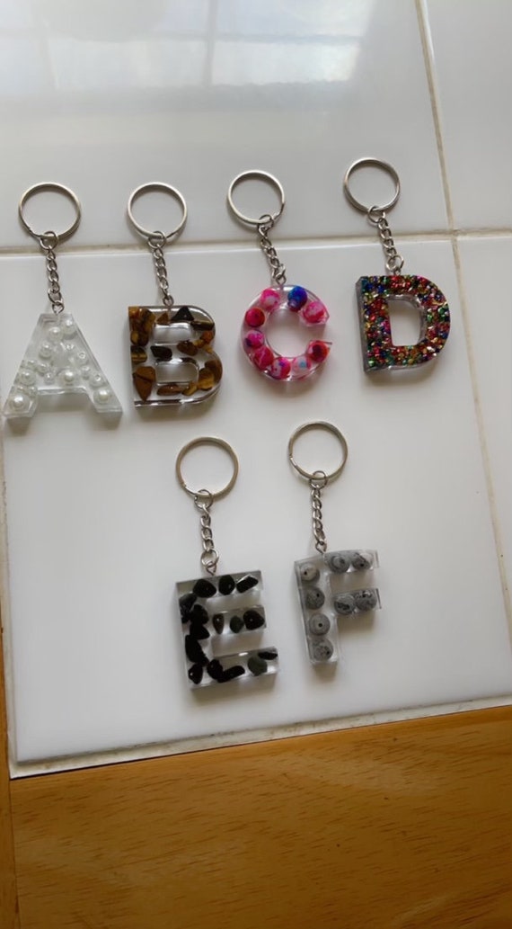 Resin Alphabet Keychains - Etsy
