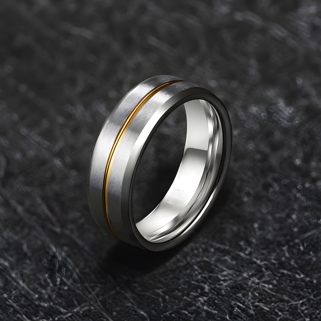 The Beam Tungsten Ring, Beam Tungsten Wedding Band, Silver Tungsten ...
