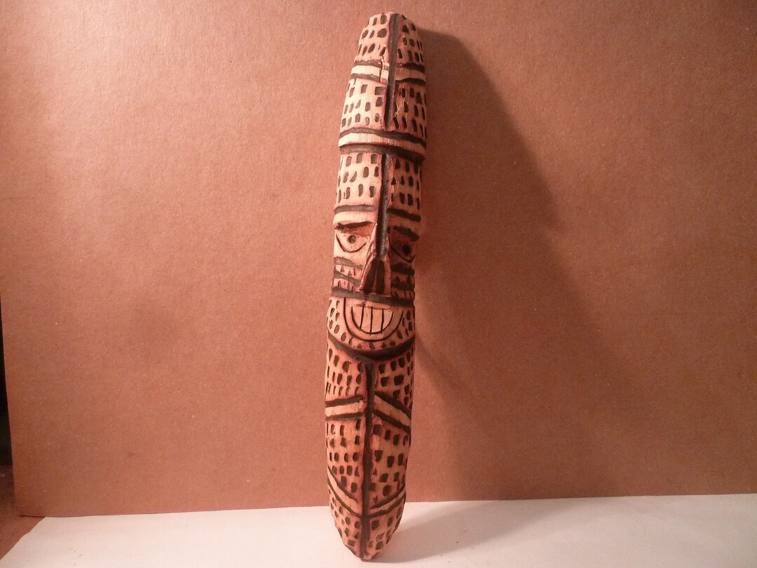 Carved and Stained Wooden Fist Mask - Etsy