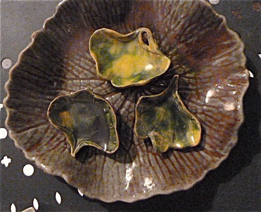 Set of 4 Mini Ceramic Cups Shape Gingko Leaves - Etsy