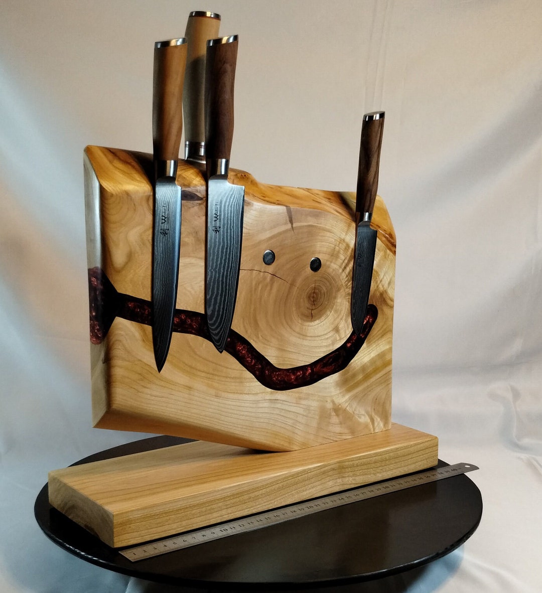 XXL Knife Block Knife Holder Knife Bar Made of Cherry Magnetic - Etsy