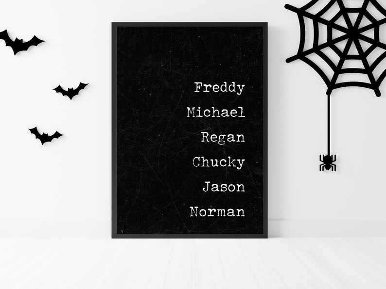 Scary Movie Characters Halloween Wall Art Printable | Trendy Halloween ...