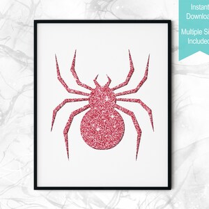 Spider Printable Pink Glitter Spider Wall Art Glam Halloween - Etsy