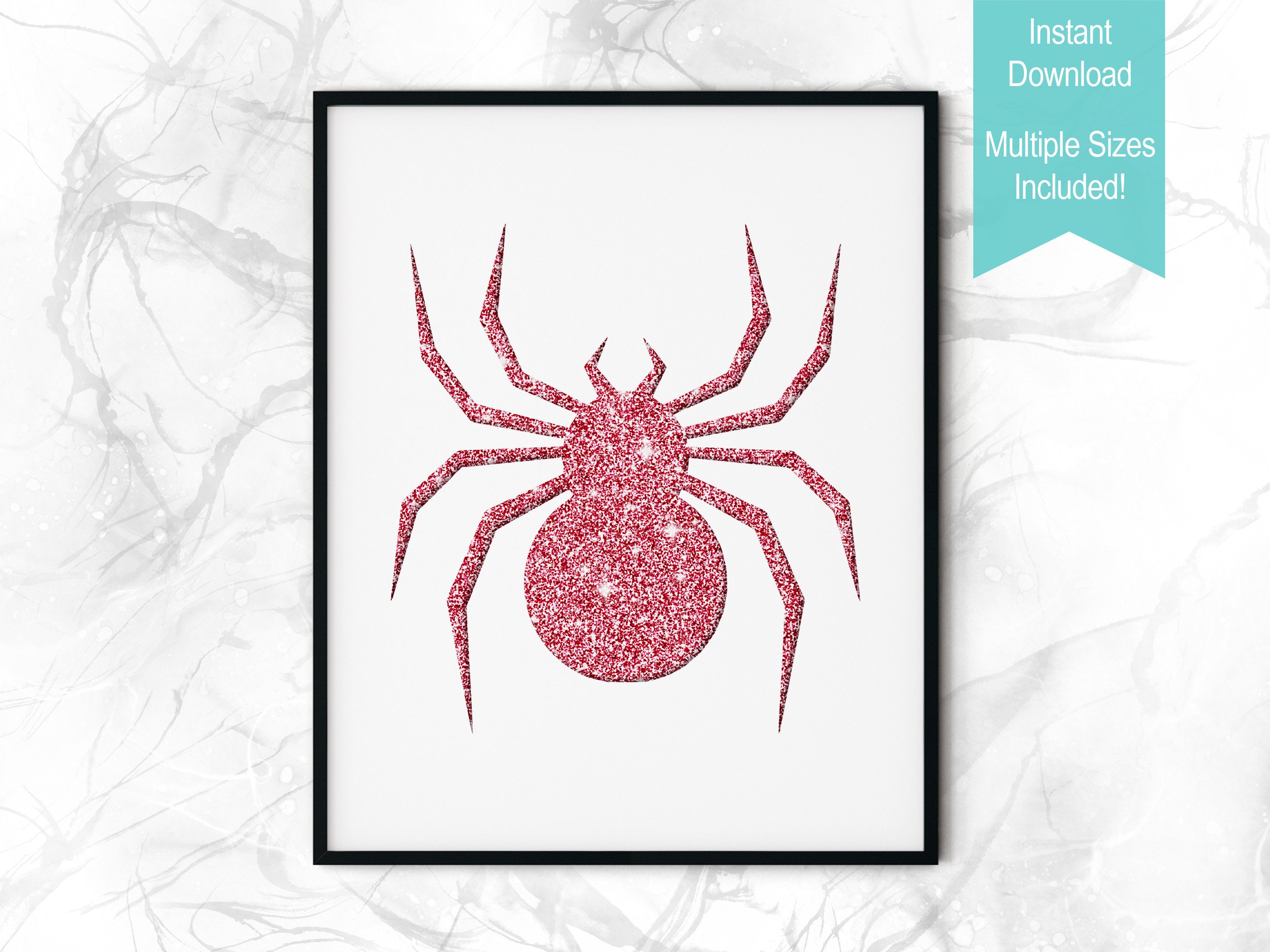 Spider Printable Pink Glitter Spider Wall Art Glam Halloween - Etsy