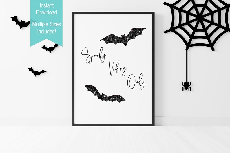 Spooky Vibes Only Halloween Printable, Home or Classroom Halloween ...