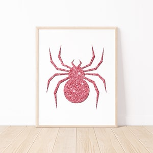 Spider Printable Pink Glitter Spider Wall Art Glam Halloween - Etsy