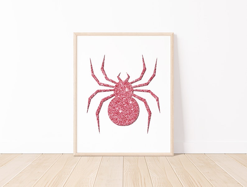 Spider Printable Pink Glitter Spider Wall Art Glam Halloween - Etsy