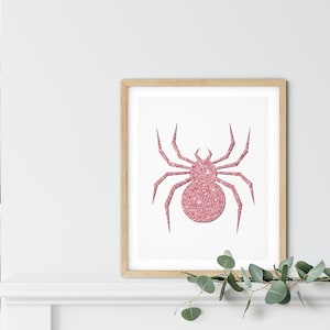 Spider Printable Pink Glitter Spider Wall Art Glam Halloween - Etsy