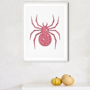 Spider Printable Pink Glitter Spider Wall Art Glam Halloween - Etsy