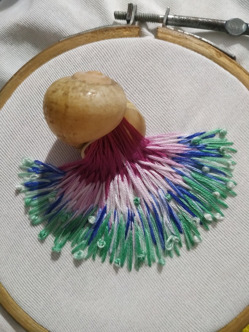 Shell Embroidery Design Hand Embroidery Needlework Unique - Etsy