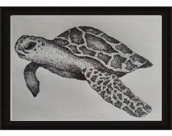 Turtle Dot Art - Etsy