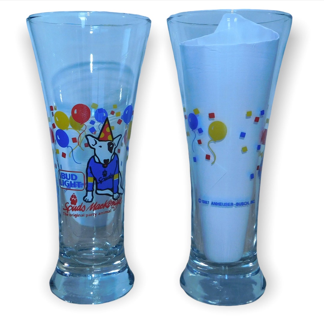 Anheuser-busch Spuds Mackenzie Bud Light Beer Glasses - Etsy