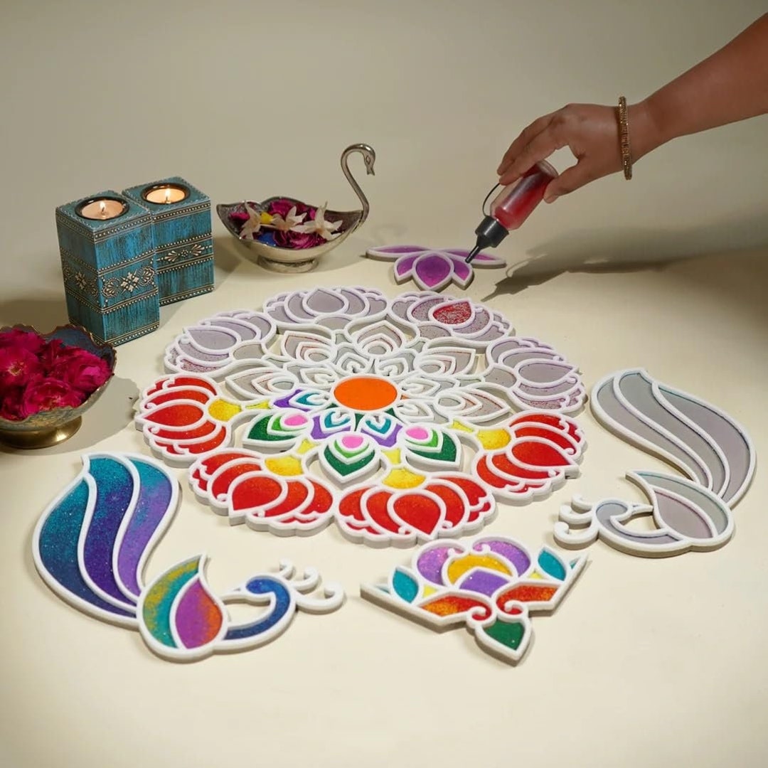 Reusable Rangoli Design Eco-friendly Floor Art Festive - Etsy