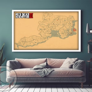RDR2 Full World Map Classic Game Maps - Etsy