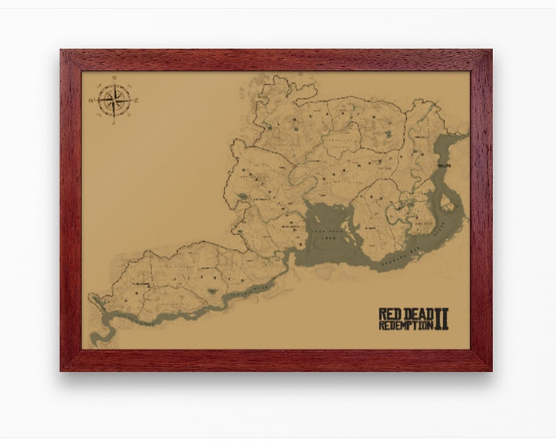 Mapa de los Estados RDR2 Mapas de juegos clásicos - Etsy España