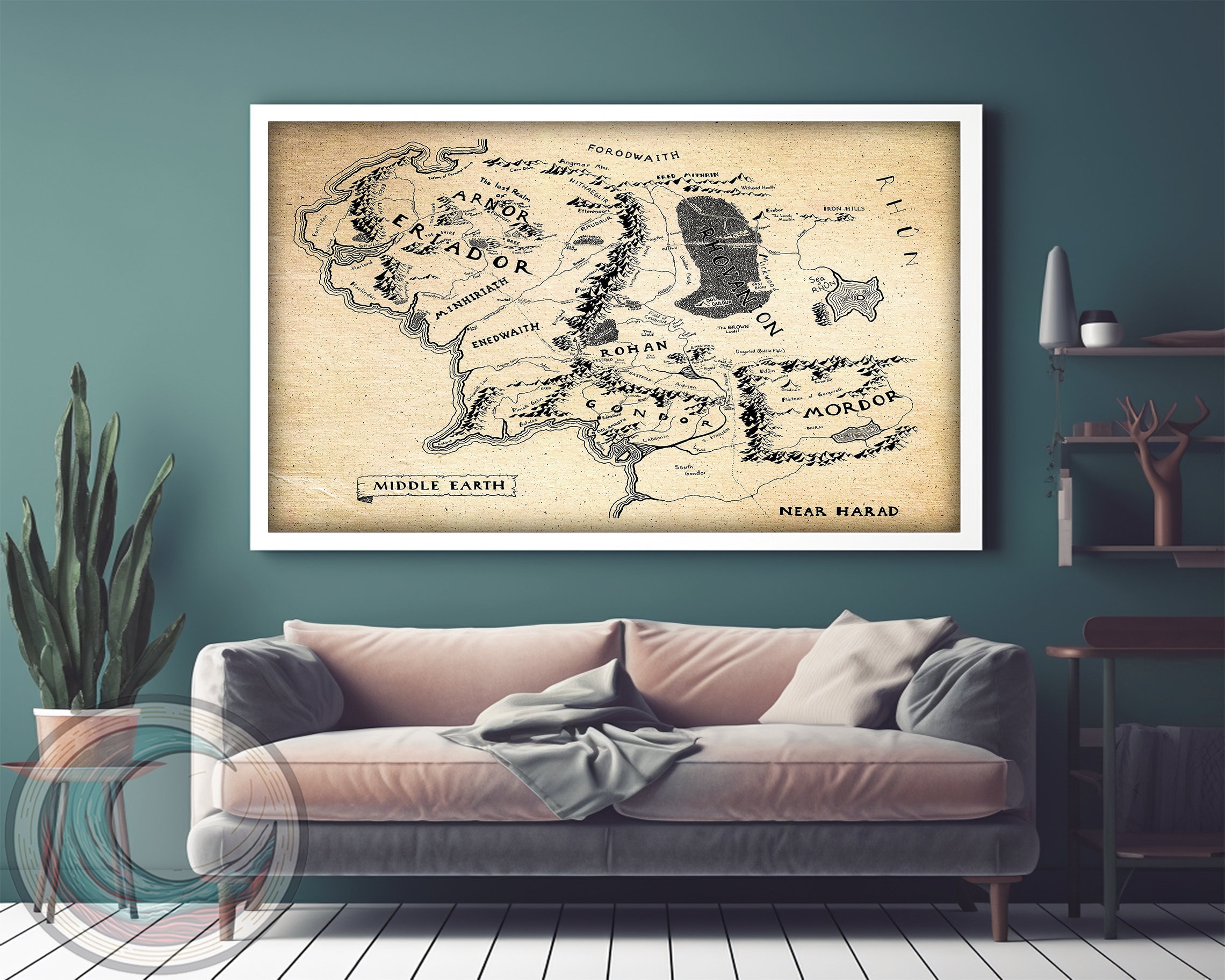 Map of Middle Earth - Lotr - Classic Fantasy Maps - Etsy