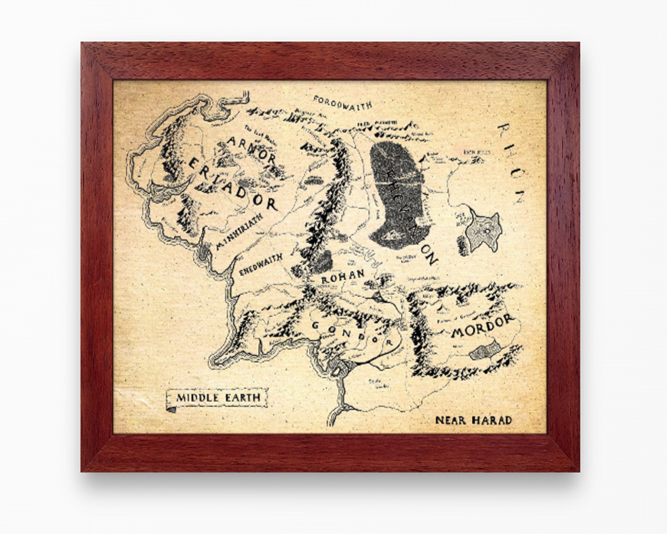 Map of Middle Earth - Lotr - Classic Fantasy Maps - Etsy