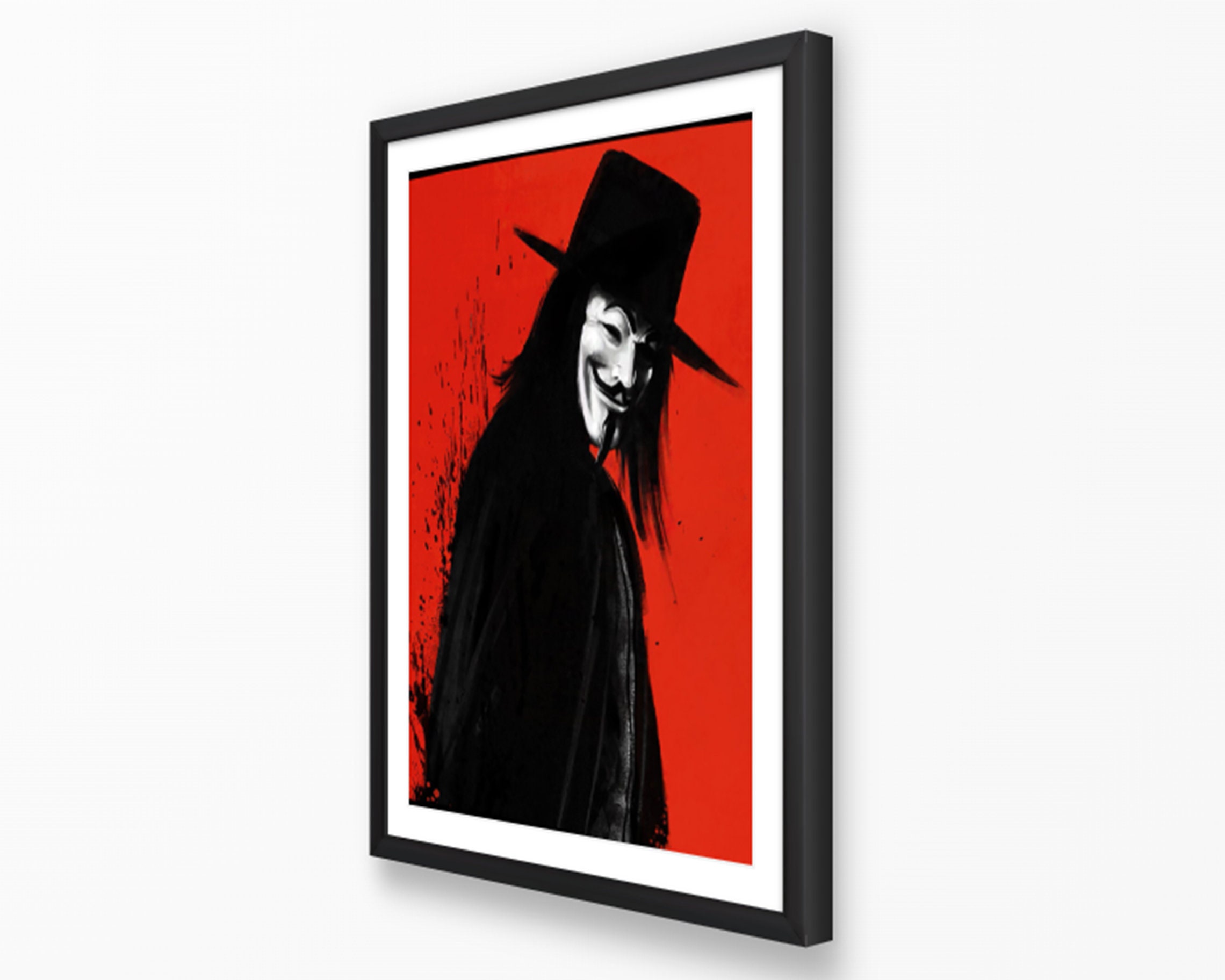 V - Famous Cult Movie Posters - Guy Fawkes Mask Art - Etsy