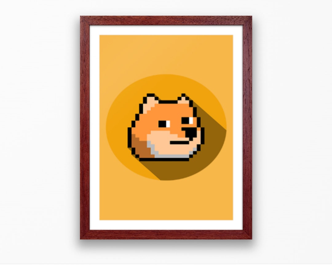 Dogecoin Icon pick Your Colour Pixel Art Posters - Etsy