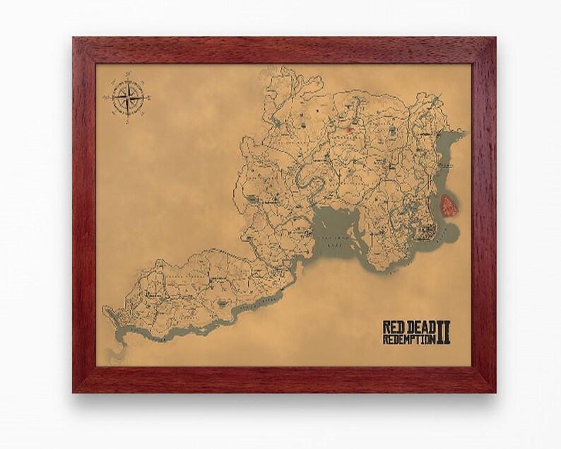 Map of the States RDR2 Classic Game Maps - Etsy Ireland