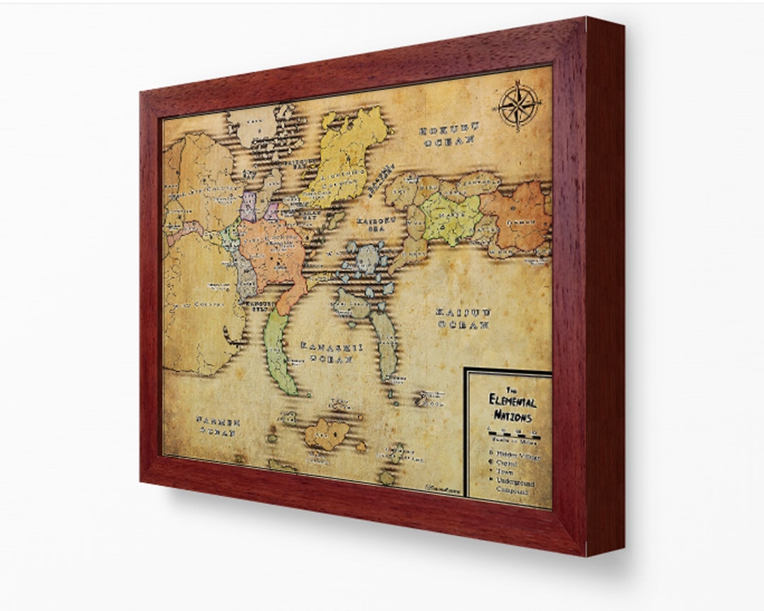 Map of the Elemental Nations Famous Anime Maps - Etsy