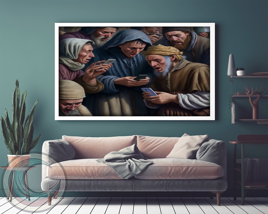 Medieval Peasants Confused by Phones Fantasy World Posters - Etsy