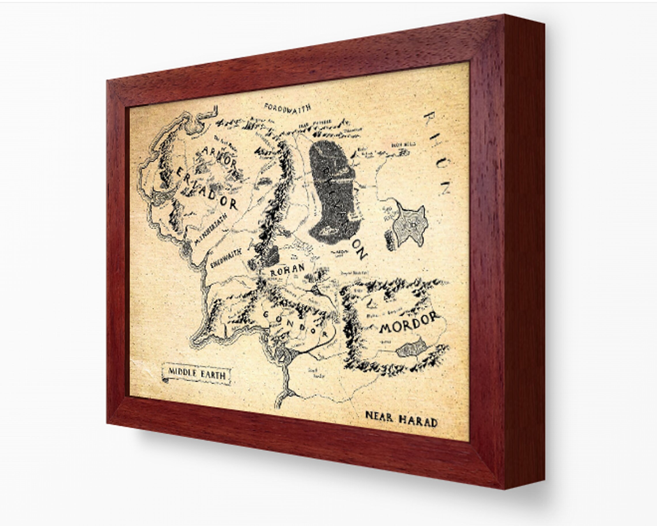 Map of Middle Earth - Lotr - Classic Fantasy Maps - Etsy