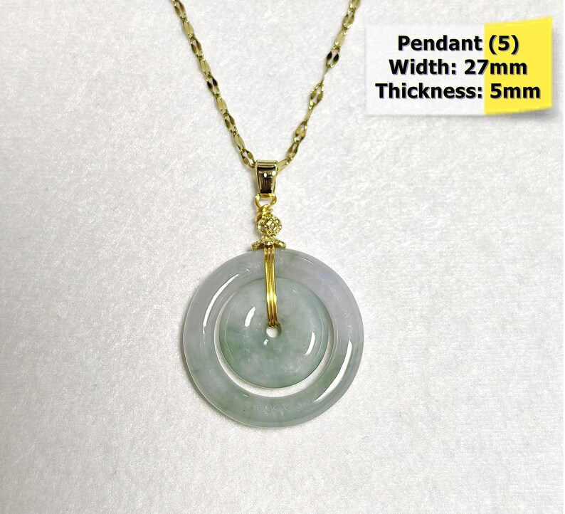 Burmese Real Jade Double Donut Pendant Necklace Natural Jadeite Grade A ...
