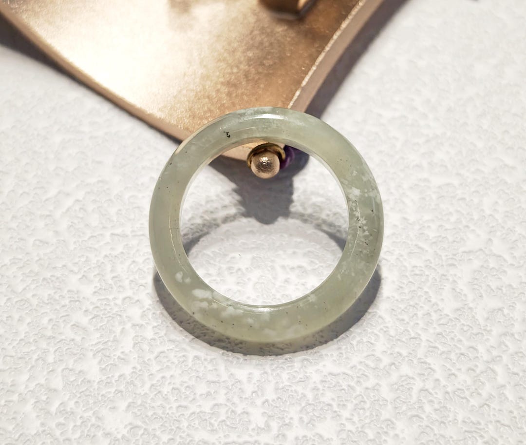 11 US Real Jade Ring Authentic Serpentine Jade Ring Natural Gemstone ...