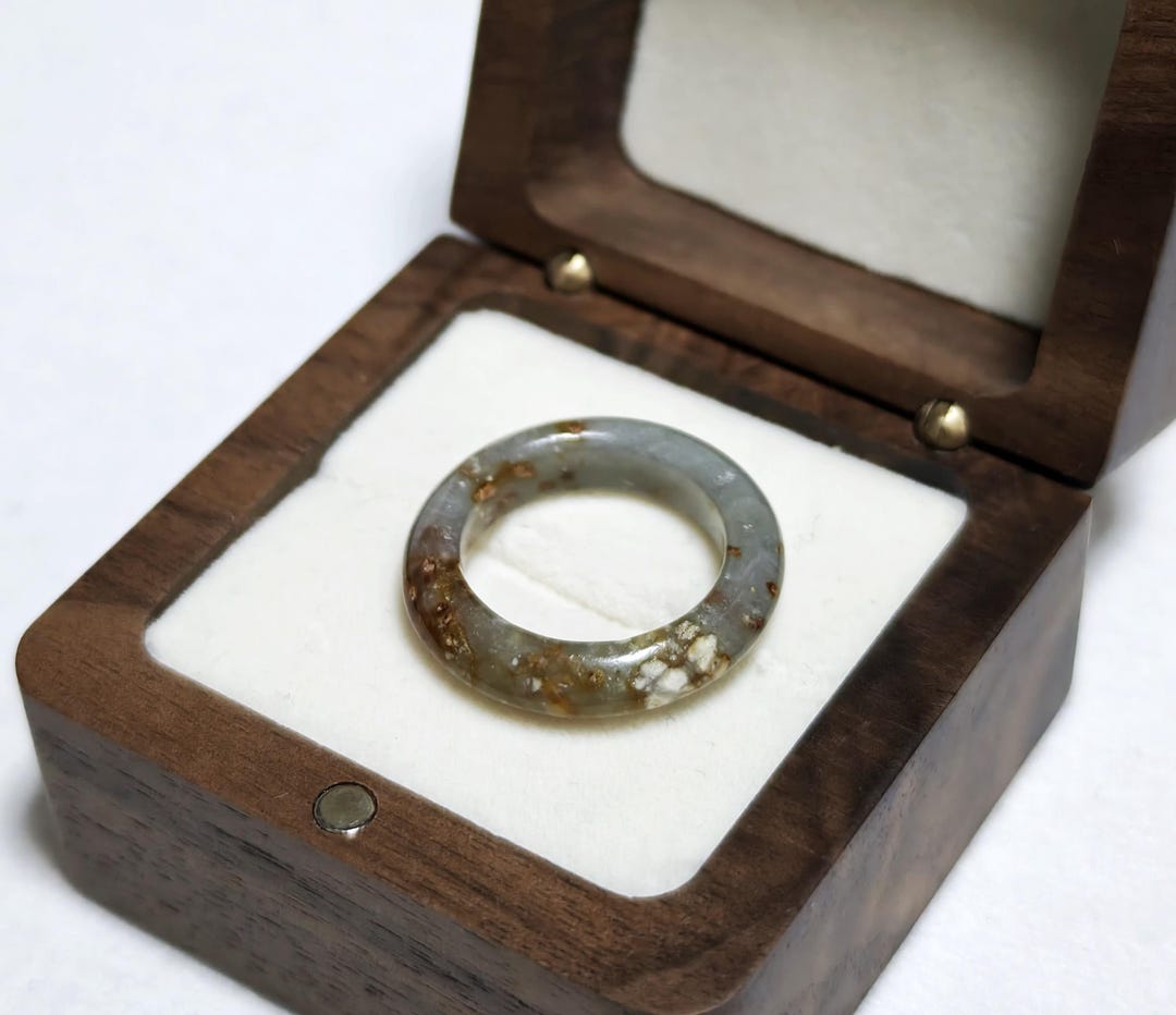 7 US Real Jade Ring Authentic Serpentine Jade Ring Natural Gemstone ...