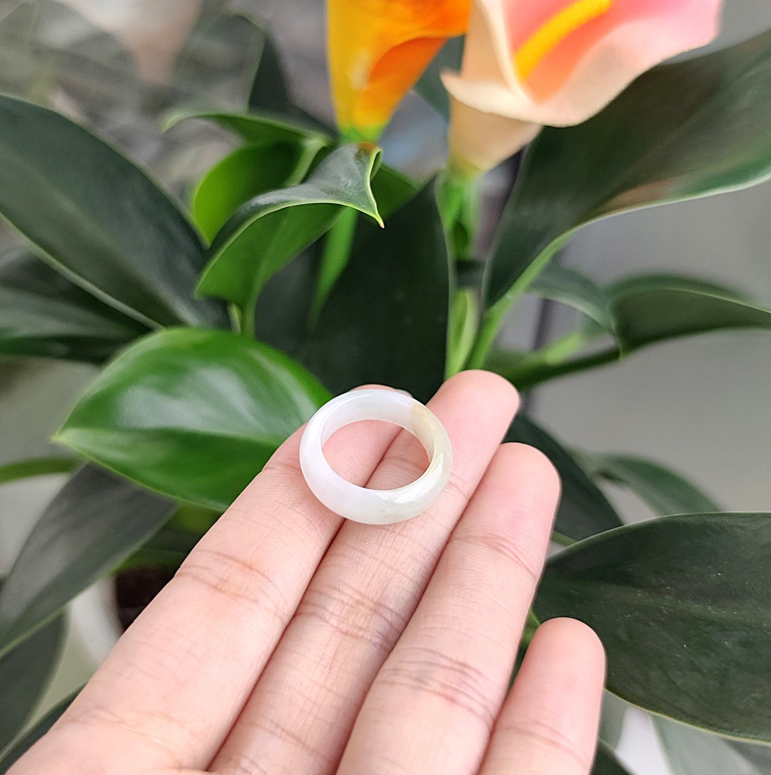 4.5US Anillo auténtico de jade verde, gema de jadeíta natural de grado ...