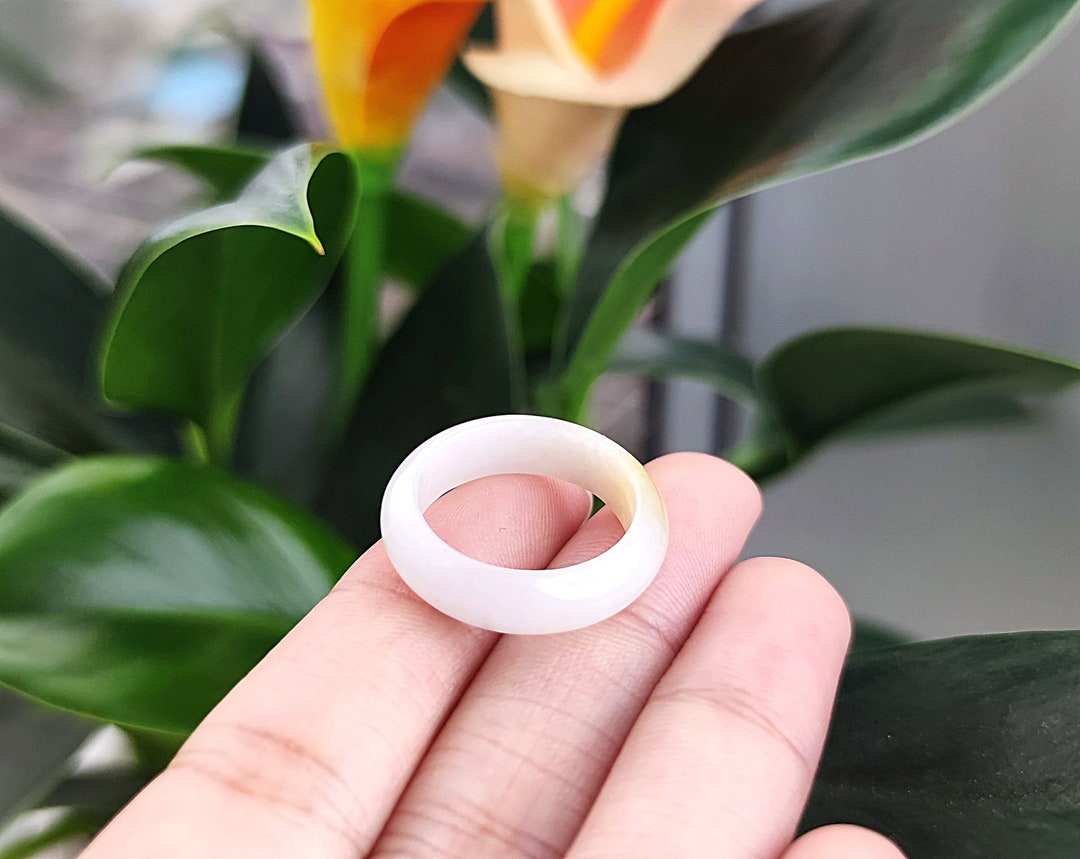 6.5US Real Jade Ring Authentic Jadeite Jade Ring Natural Burmese Grade ...
